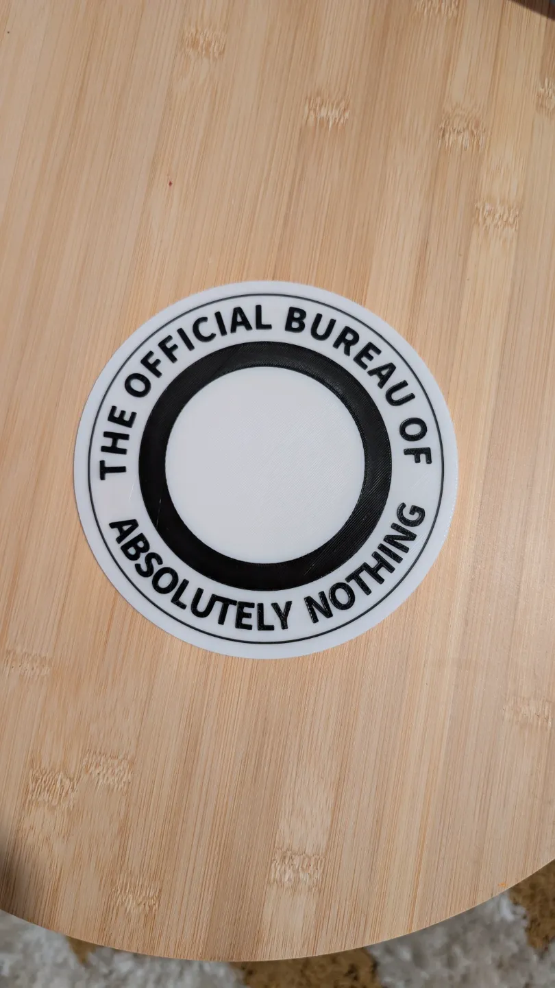 Büroschild, official Bureau of absolutely nothing - Free 3D Print Model ...