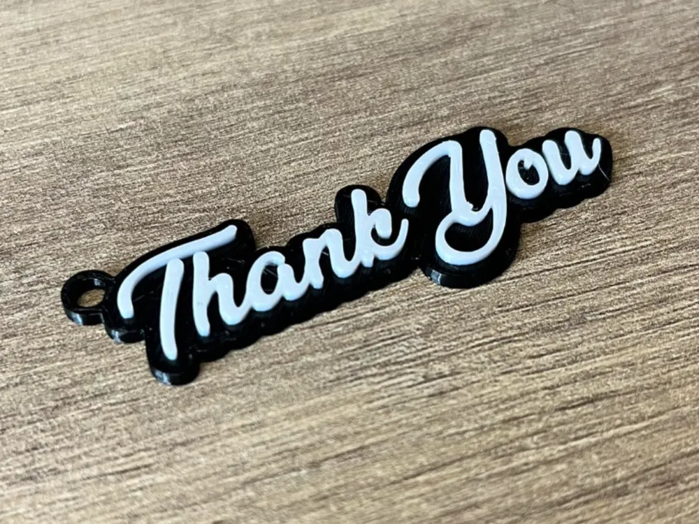 Thank You Keychain - Free 3D Print Model - MakerWorld