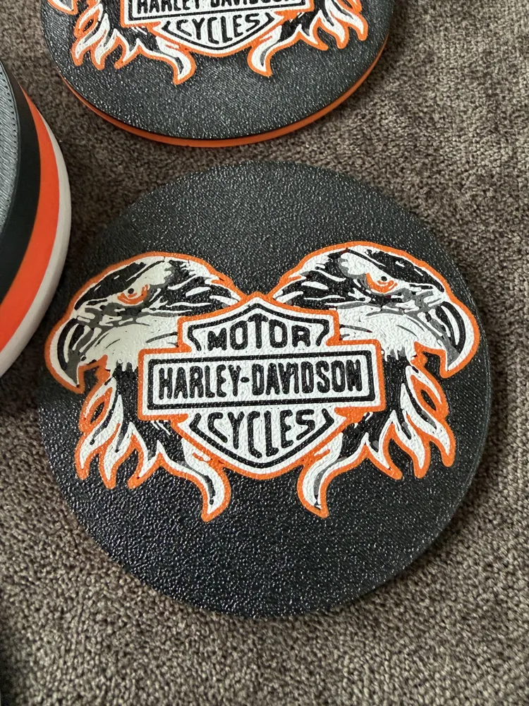 Harley Davidson Coasters - Free 3D Print Model - MakerWorld