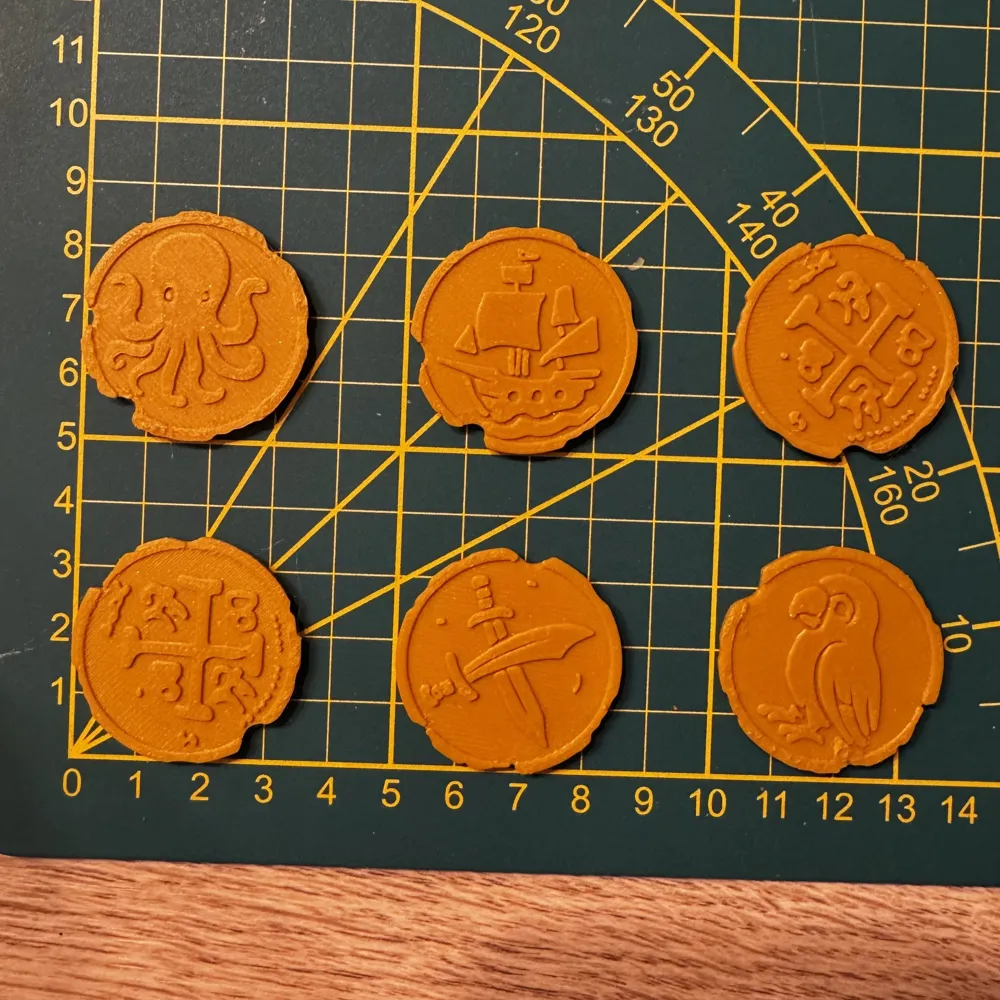 Pirate Tokens - Pack of 6 / Pirate Treasure Coins - Free 3D Print Model ...