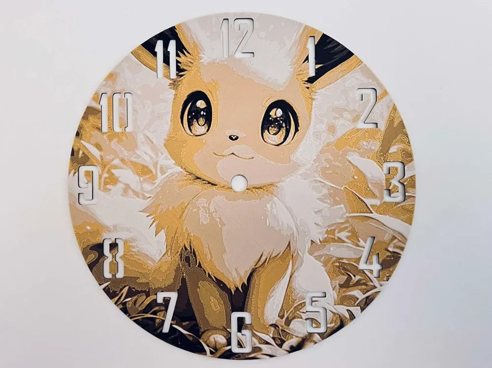 Customizable Clock - Eevee by 3djd MakerWorld: Download Free 3D Models
