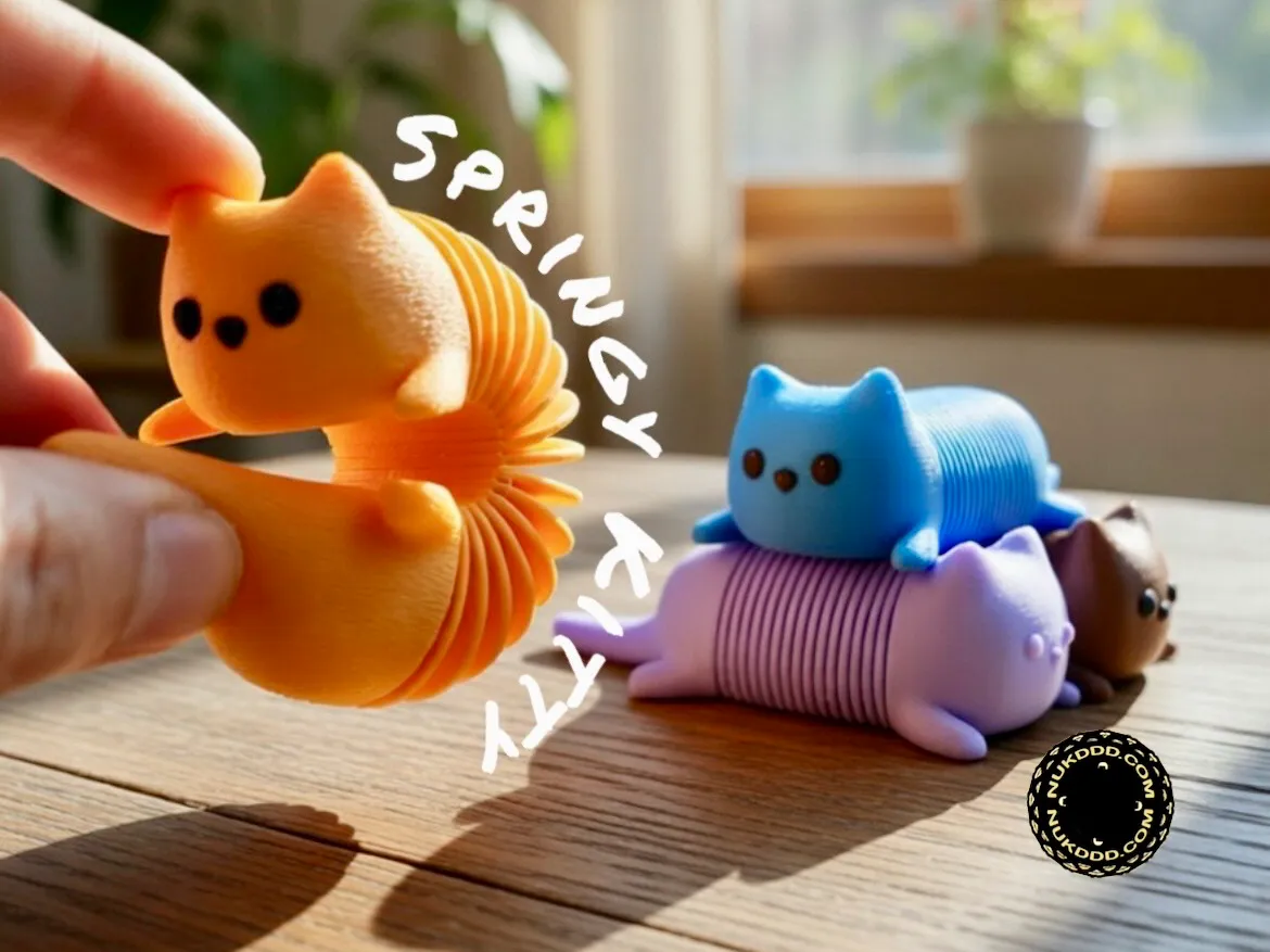Springy Kitty Flexi Fidget - Free 3D Print Model - MakerWorld