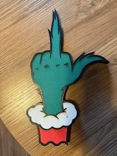 Grinch middle finger wall art (NO AMS Multipart) - Free 3D Print Model ...