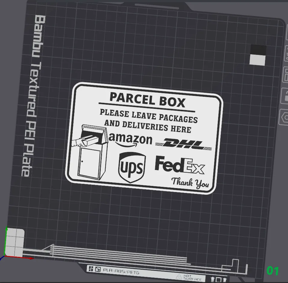 Parcel Box Sign by 5kyrunn3r - MakerWorld
