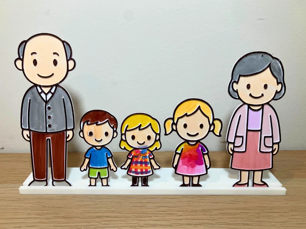 Build-Your-Own Family - Girl Character Colouring - Free 3D Print Model ...
