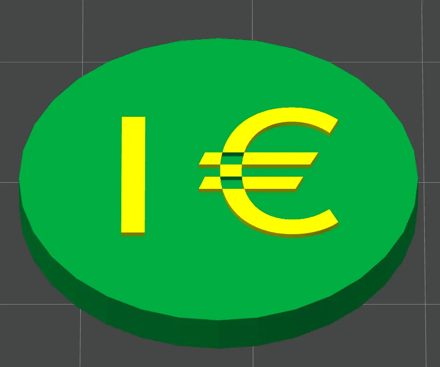 Einkaufswagenchip 1 Euro Größe von Mark3D MakerWorld: Kostenlose 3D ...
