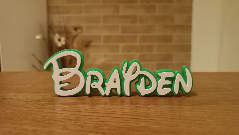 Disney Name Sign Brayden Kid Room Wall Decor Tag - Free 3D Print Model ...