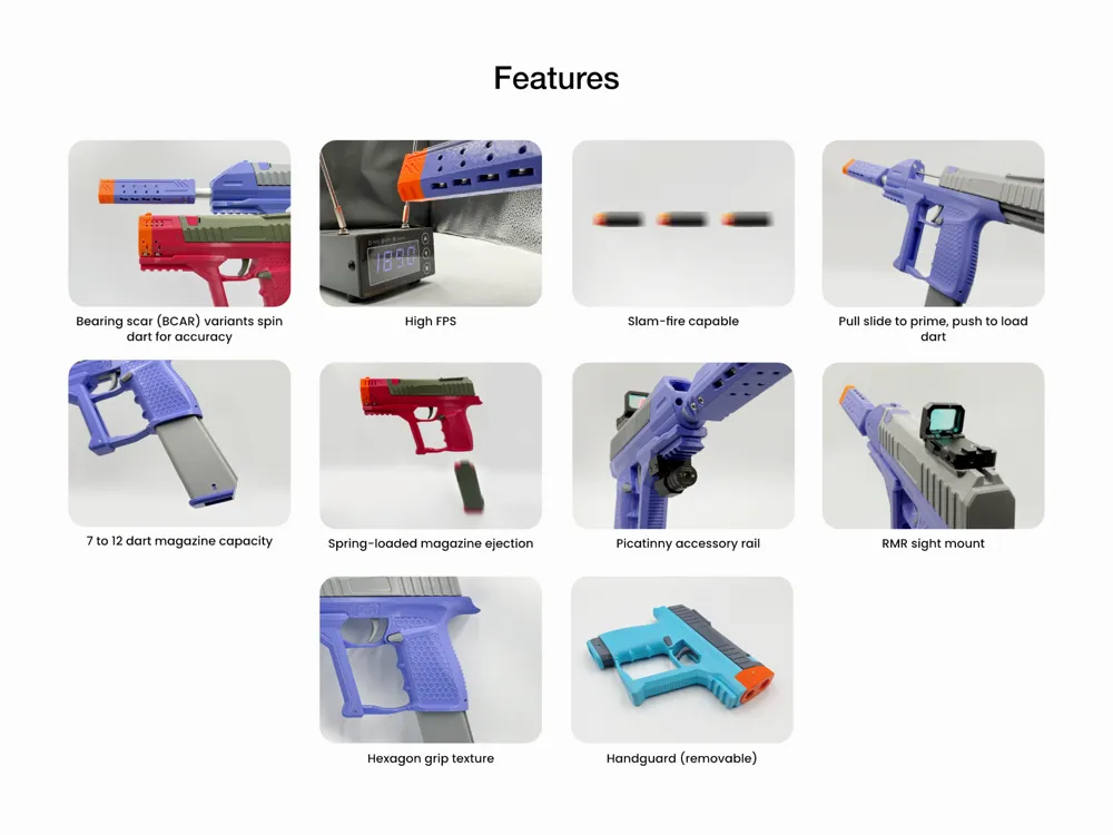 Znc Aus - Compact Nerf Pistol - Up To 200FPS - Free 3D Print Model ...