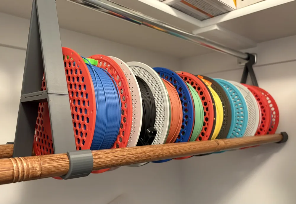 Closet Filament Rack for Hanger Rods - Free 3D Print Model - MakerWorld