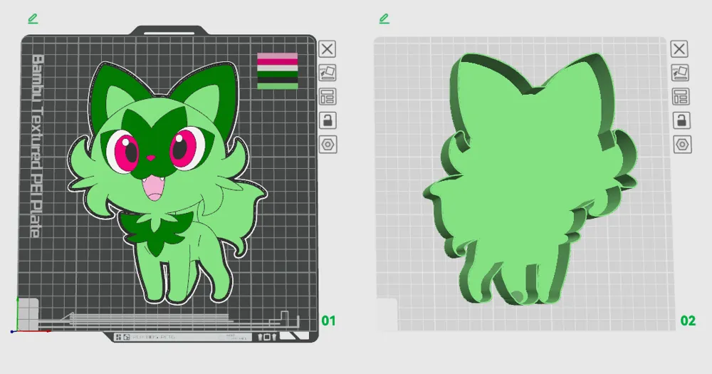 Sprigatito #906 light box (Ams Ready) by Nostalgicprints - MakerWorld