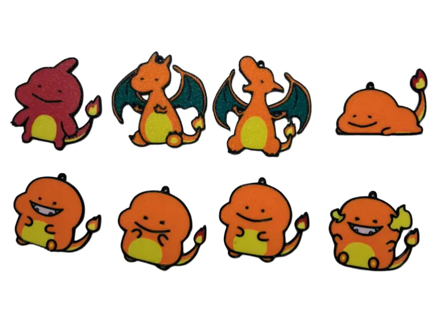 Charmander, Charizard Pokemon Keychain Pack by Foo Simple 2D MakerWorld ...