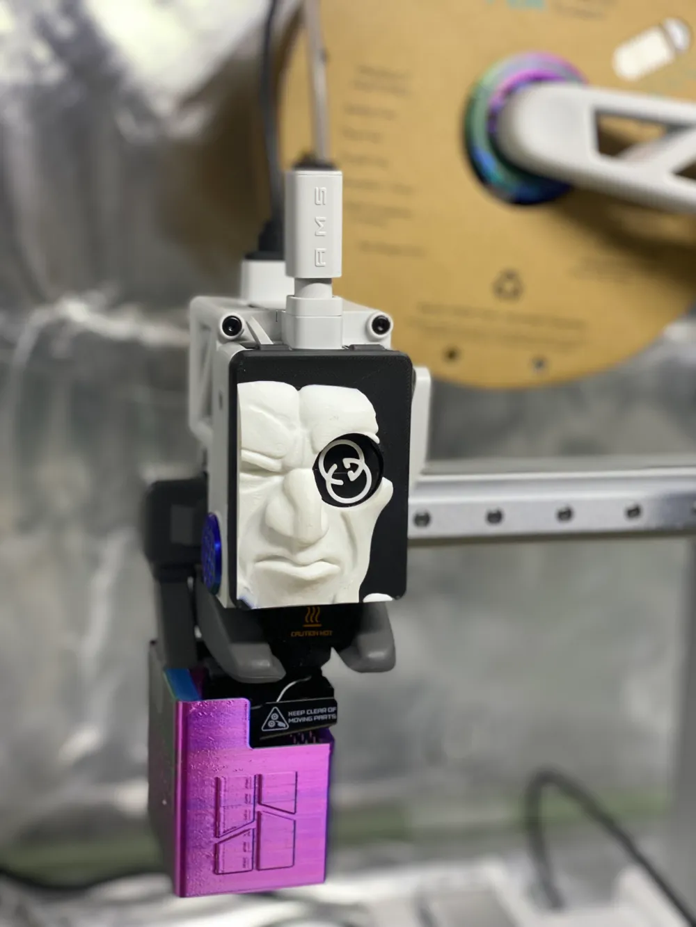 A1 extruder cover - with creepy face by StevieWander - MakerWorld