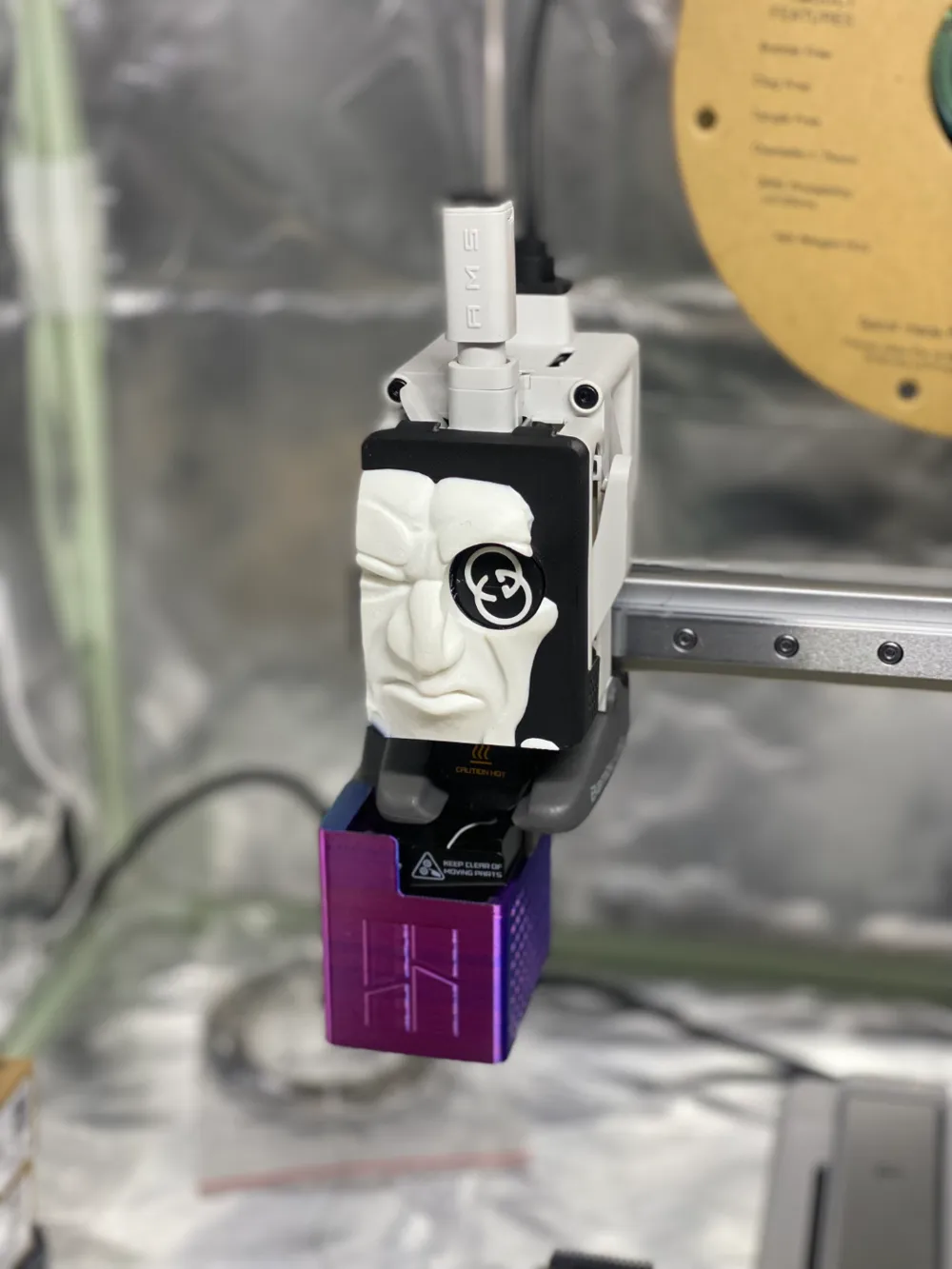 A1 extruder cover - with creepy face by StevieWander - MakerWorld
