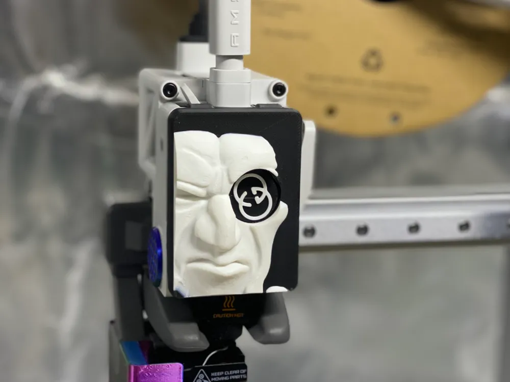 A1 extruder cover - with creepy face by StevieWander - MakerWorld