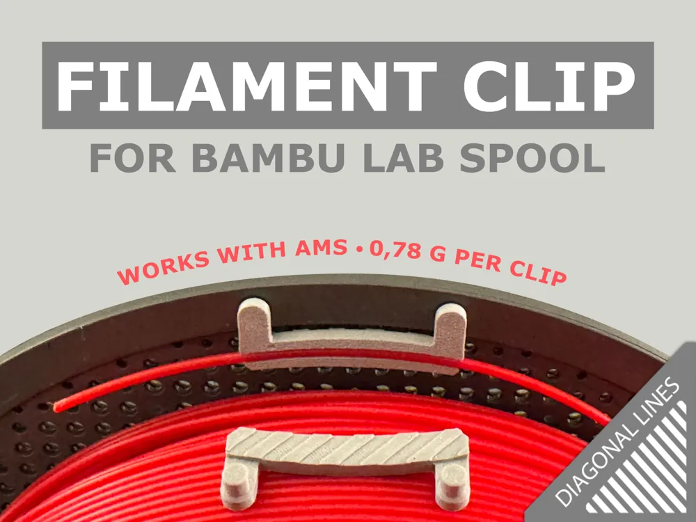 Filament Clip for Bambu Lab Spool – diagonal lines by derdeichmann 3D ...