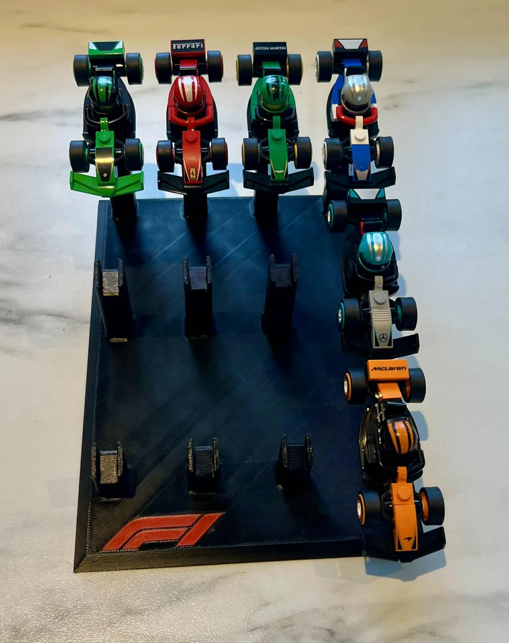 Mini F1 brick stand 12 cars by Viksangen3D MakerWorld: Download Free 3D Models
