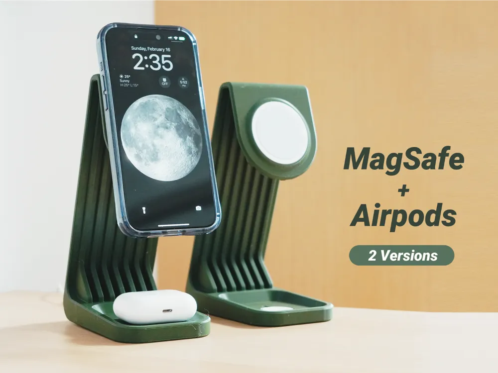 iPhone Stand Riser with MagSafe + AirPods Tray by Meyui MakerWorld ...