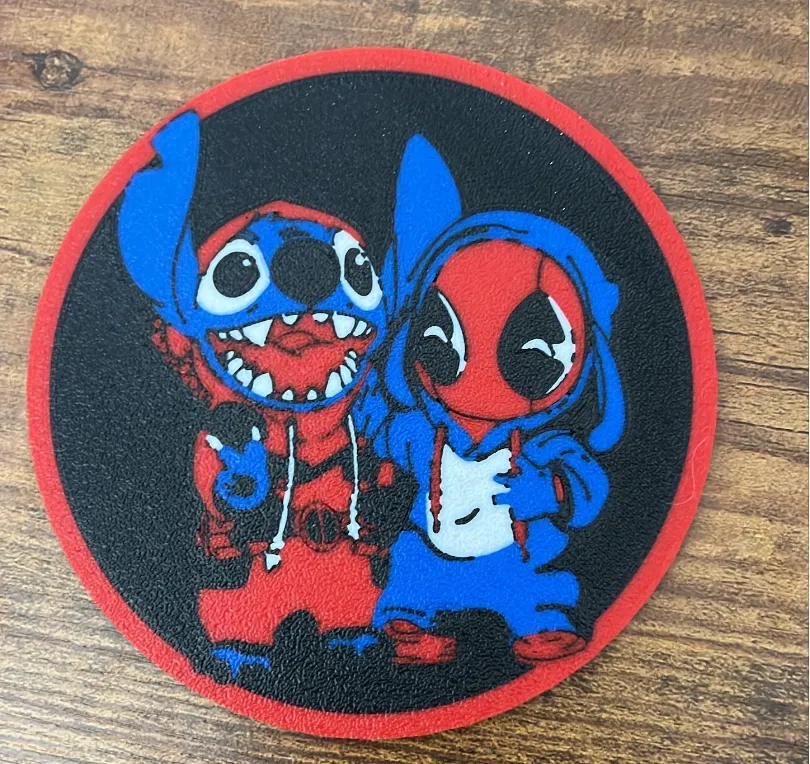 Deadpool and Stitch Coaster by StudBuffin - MakerWorld