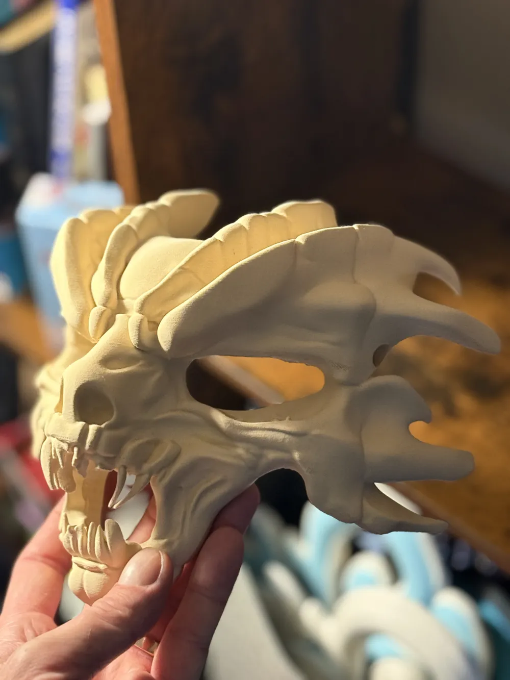 Dragon Bone Skull Mask "Ashbone Wyrm" - Free 3D Print Model - MakerWorld
