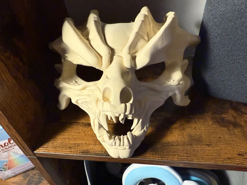 Dragon Bone Skull Mask "Ashbone Wyrm" - Free 3D Print Model - MakerWorld