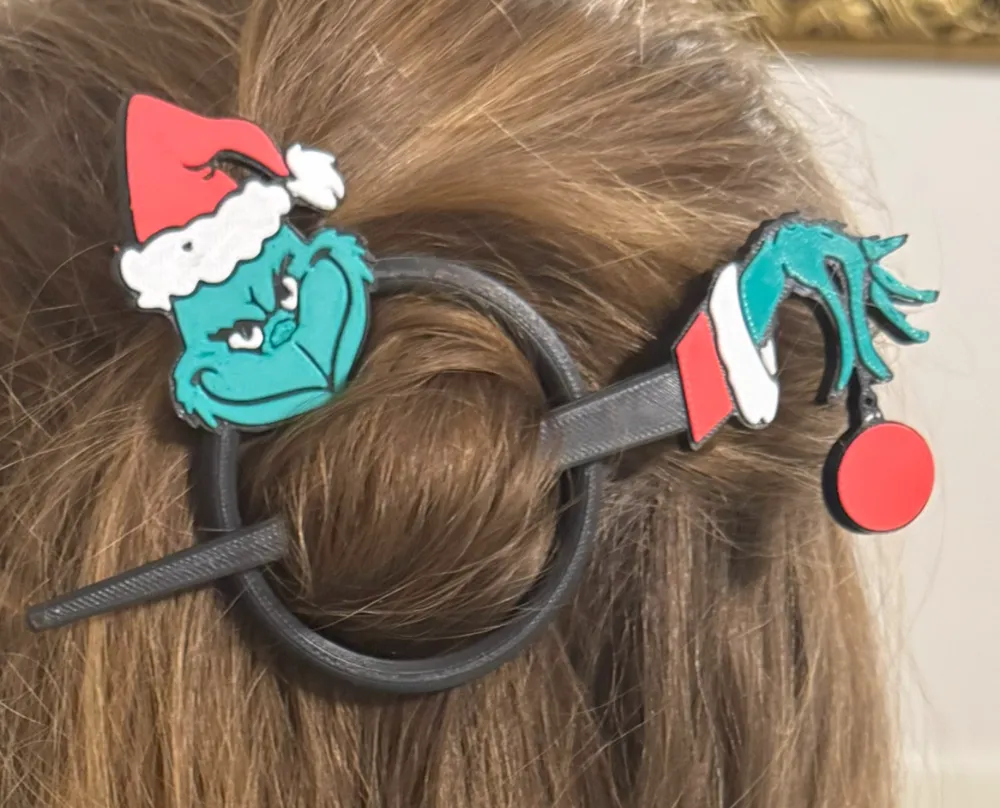 Grinch Hair Pin by Paulies Prints MakerWorld: Download Free 3D Models