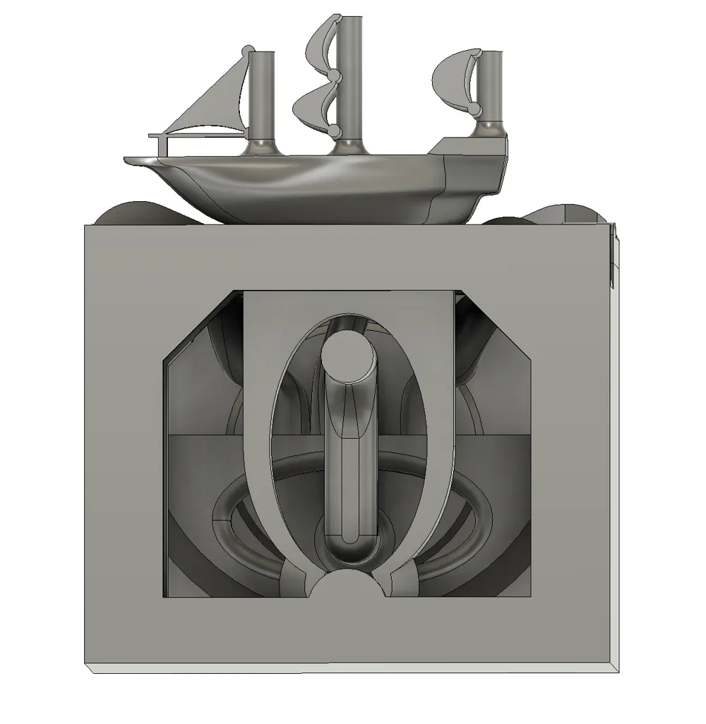 Ship monster Print in Place Automata - Free 3D Print Model - MakerWorld