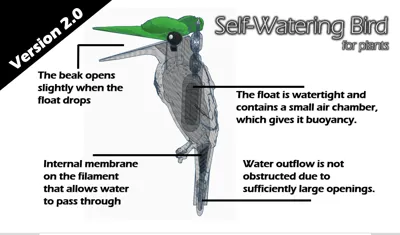Self Watering Bird for Plants by H2Jack Concepts MakerWorld: Download ...