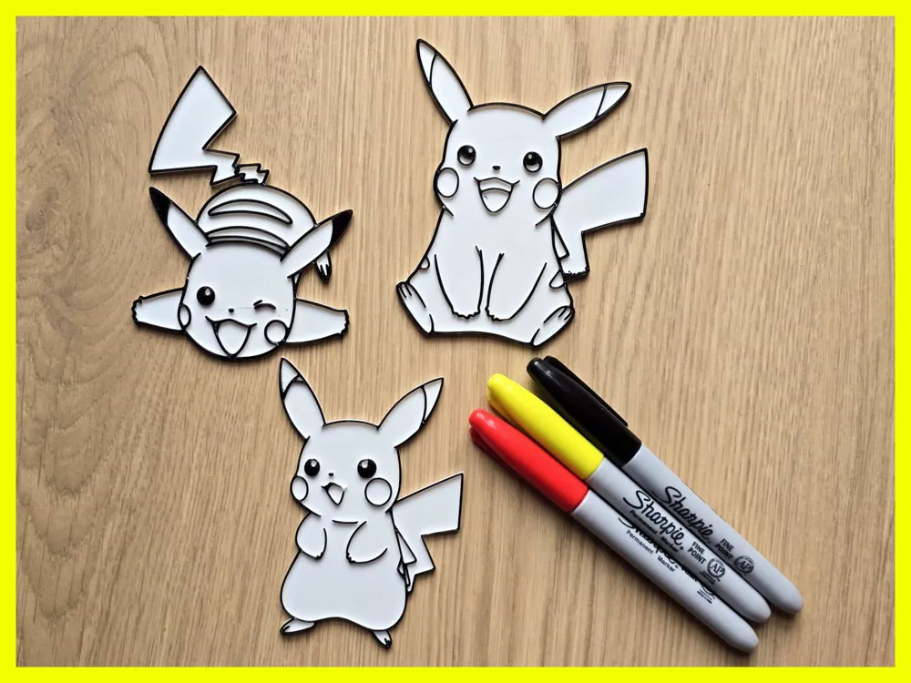 Pika DIY Coloring Pikachu Pokemon Pack by Merilno3D MakerWorld ...
