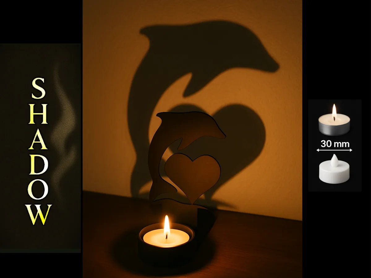 Shadow Art - Love (Dolphin) - Free 3D Print Model - MakerWorld