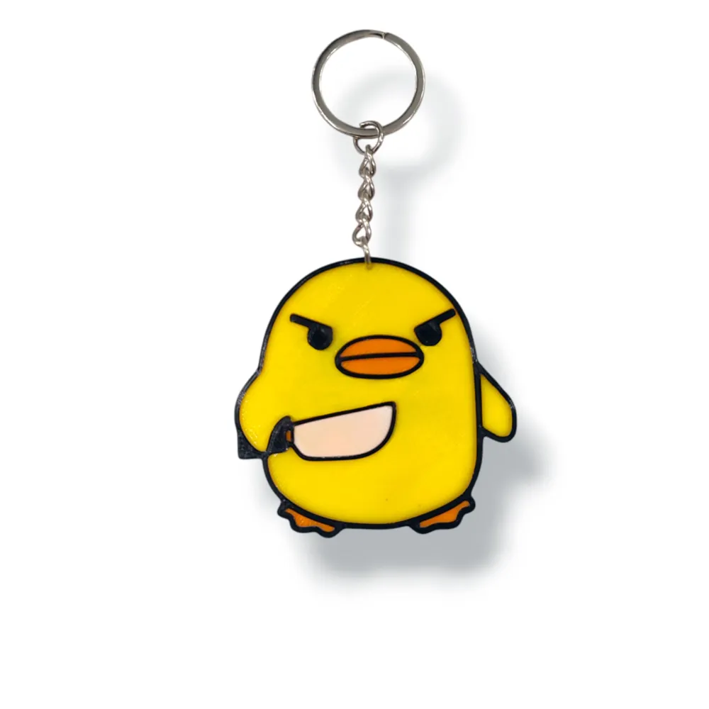 MEME DUCK Keychain +custom TEXT (+ no AMS version) by BnB 3D MakerWorld ...
