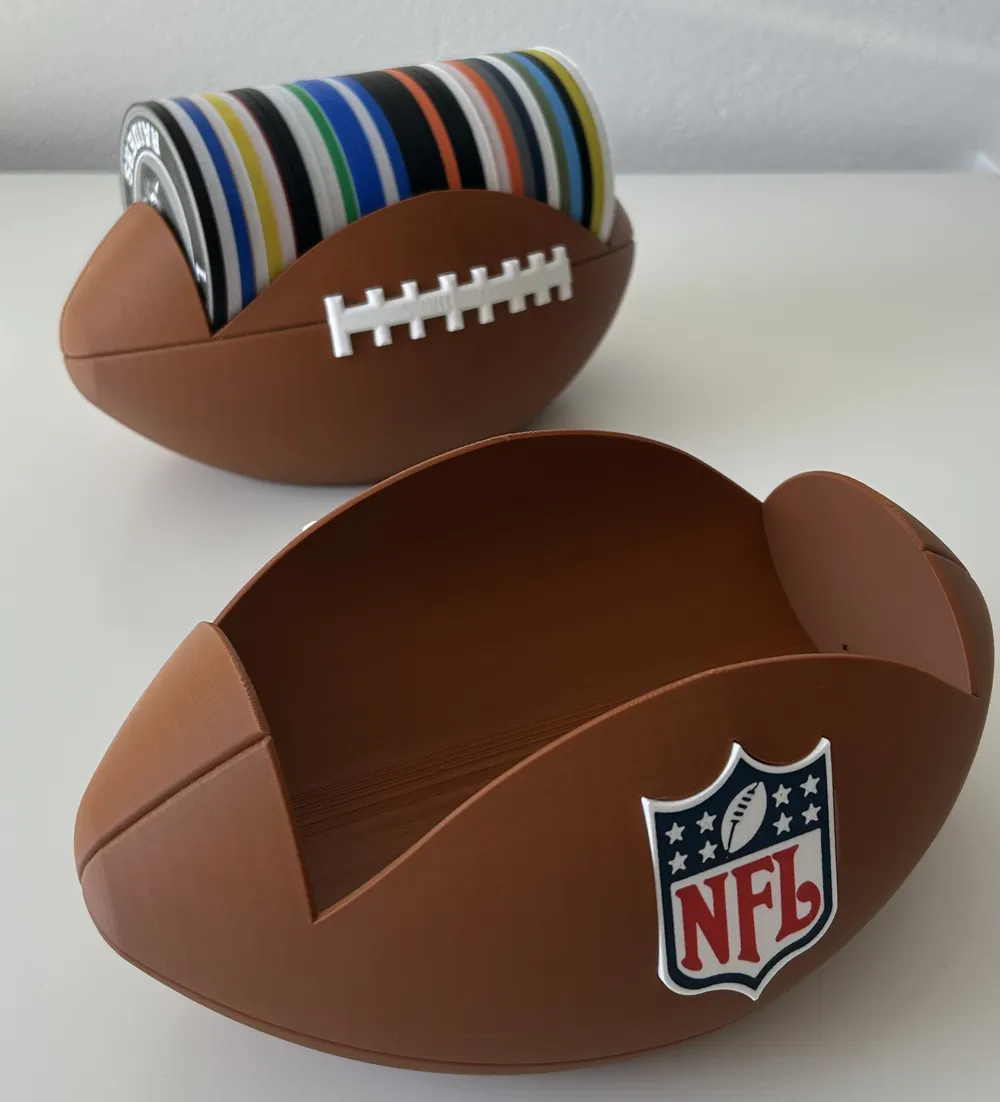 NFL Football Coaster Stand - Free 3D Print Model - MakerWorld