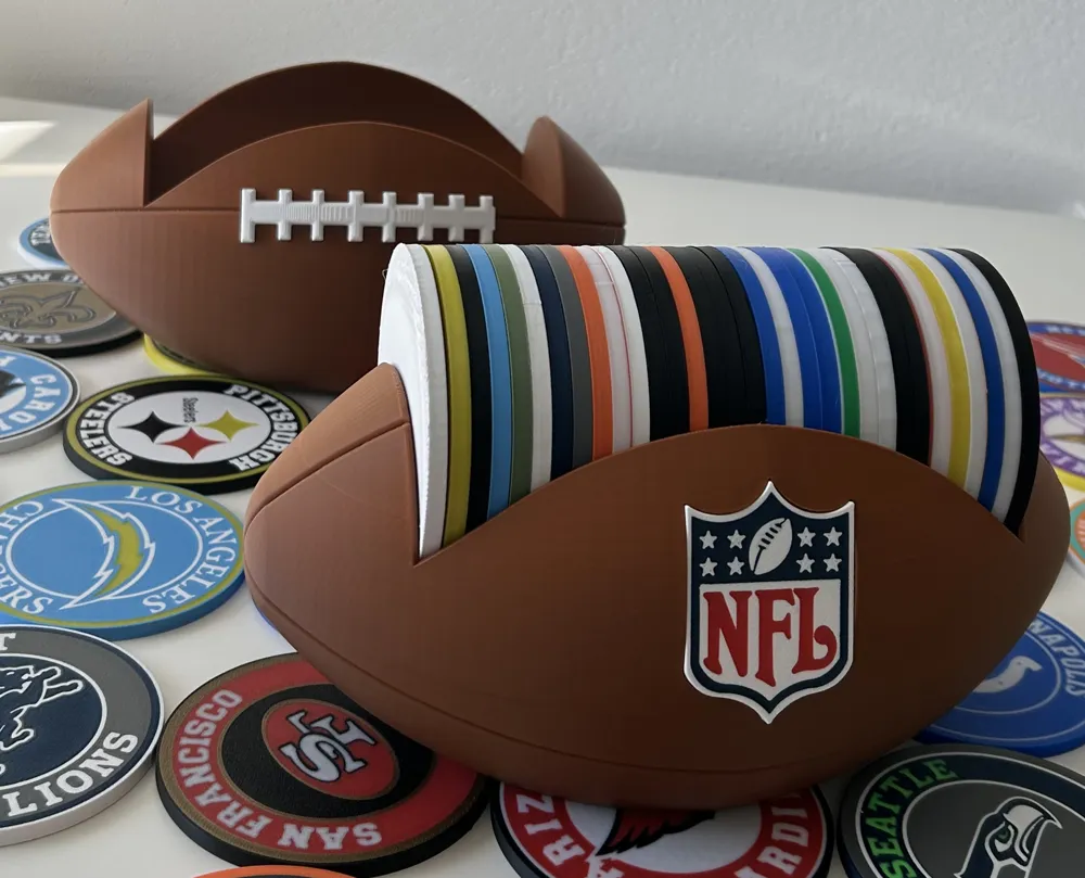 NFL Football Coaster Stand - Free 3D Print Model - MakerWorld
