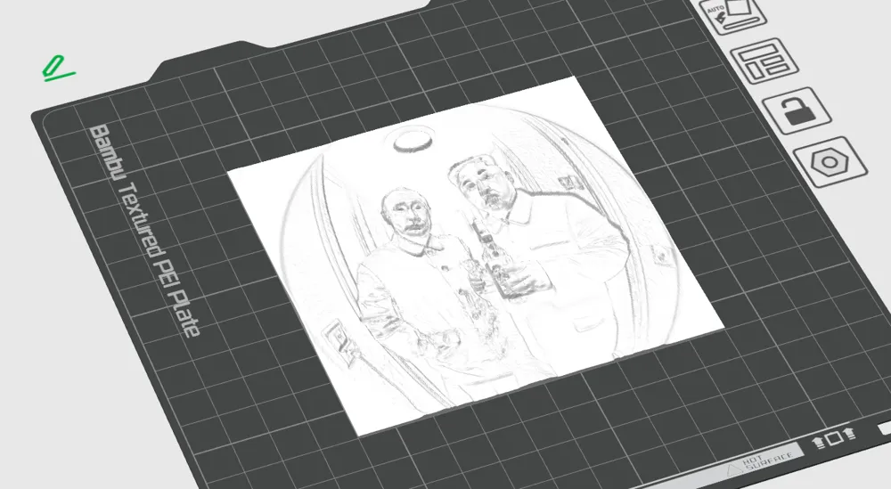 Kim and Putin Drunk Lithophane 100X100 by Olmartineel - MakerWorld
