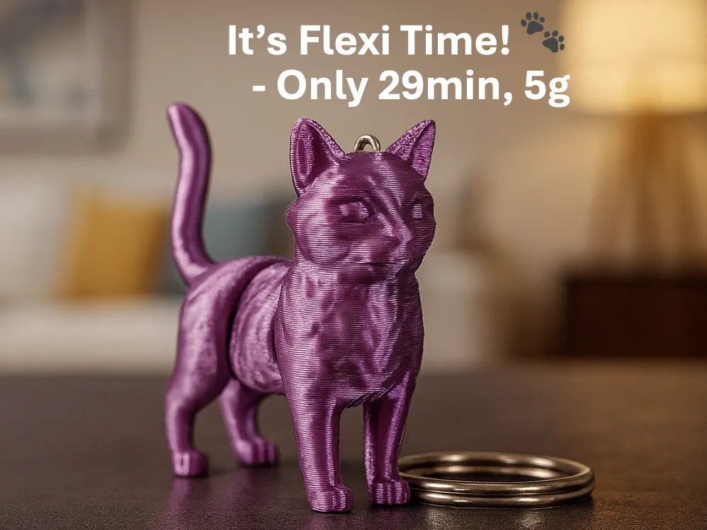 Flexi Standing Cat - Keychain - Free 3D Print Model - MakerWorld