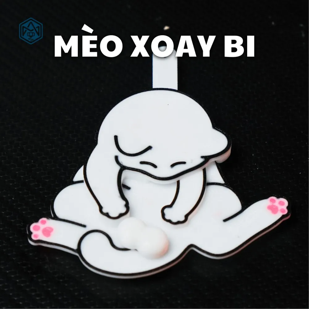 Cat Spinning Ball Fidget - Cat Keychain Rotating Ball - Free 3D Print ...