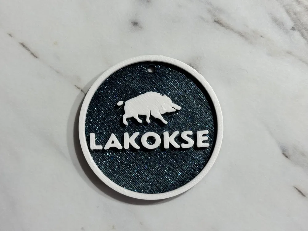 Lakokse Logo Keychain – Round 3D Printable Tag - Free 3D Print Model ...