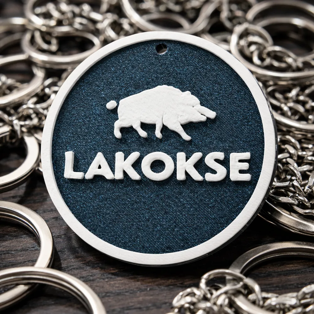 Lakokse Logo Keychain – Round 3D Printable Tag - Free 3D Print Model ...