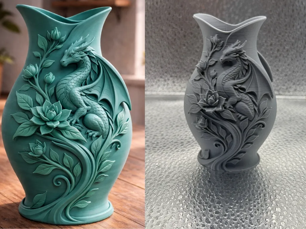 Dragon Floral Vase Fantasy Style Home Decor Piece - Free 3D Print Model ...