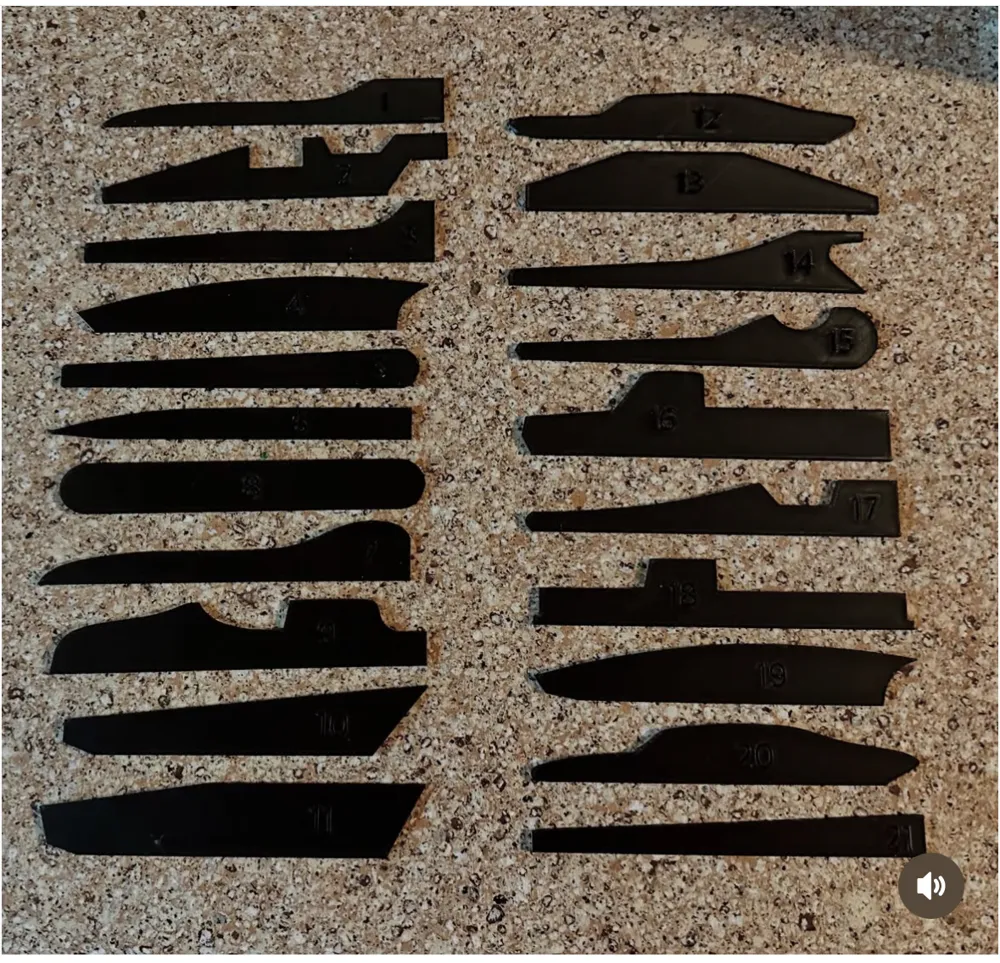 Numbered Pinewood Derby Car Body Template Tracers Remixed by Brain ...