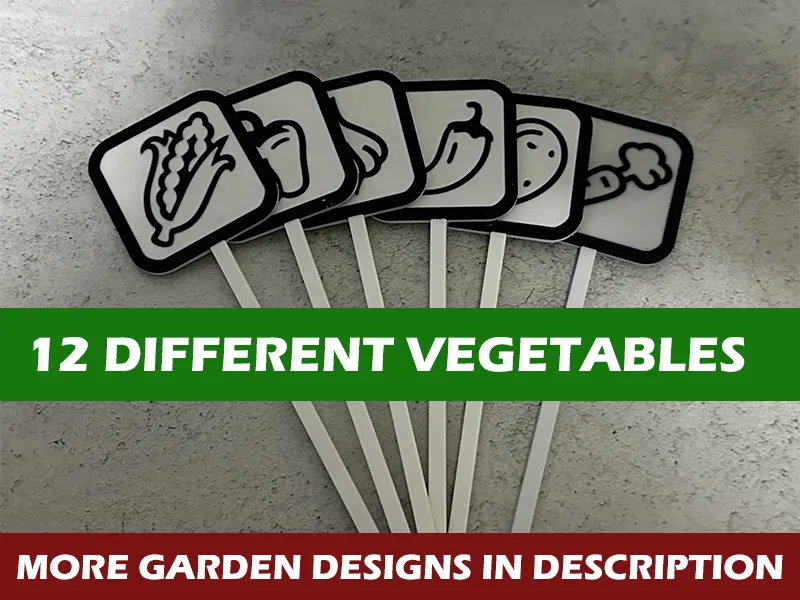 Vegetable Marker Signs (12 types) by xpisoverrated - MakerWorld