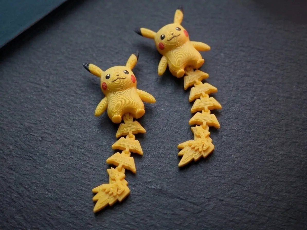 Flexi Cute Pikachu Toy - Print In Place - Free 3D Print Model - MakerWorld