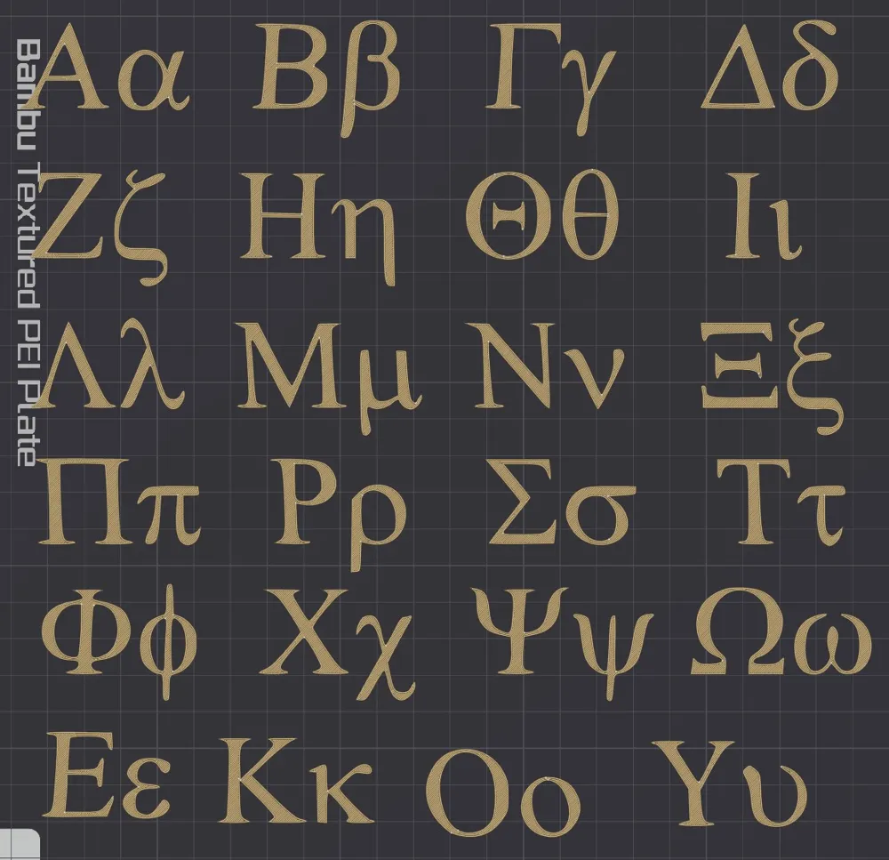 Greek Alphabet ABC Text Logo by Print4me MakerWorld: Download Free 3D ...
