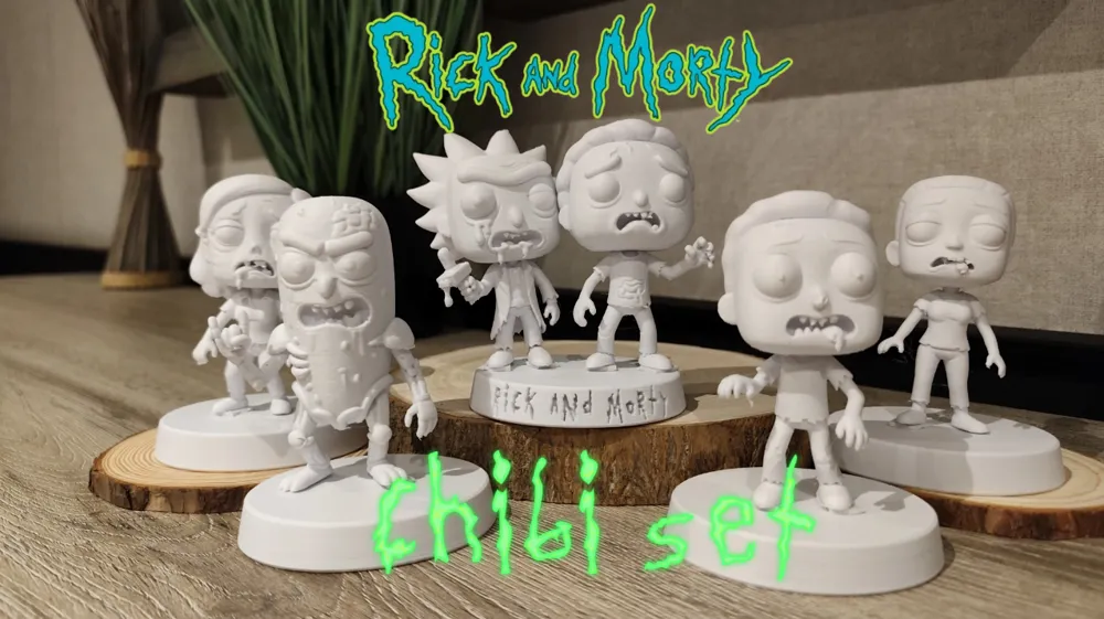 Rick And Morty - Undead Chibi Set - Free 3D Print Model - MakerWorld