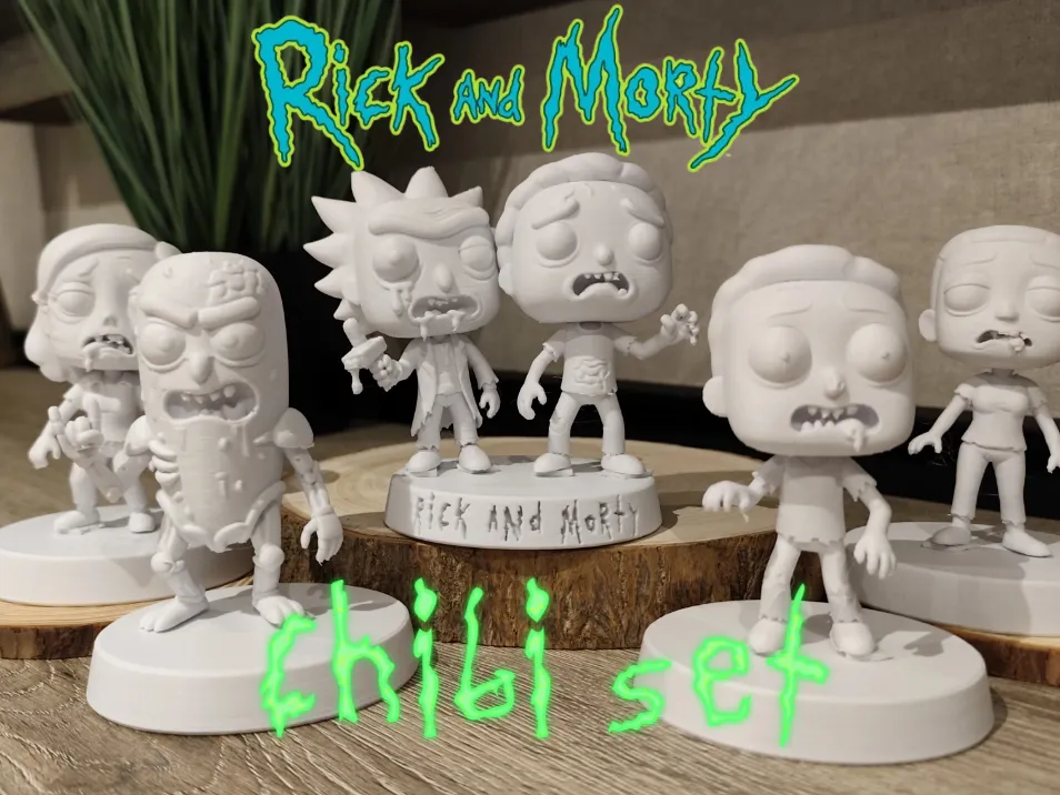 Rick And Morty - Undead Chibi Set by 3DPrintsForYou MakerWorld ...