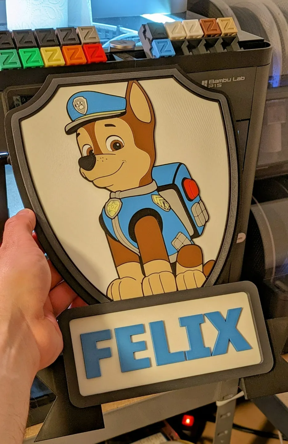 Paw Patrol - Chase name doorplate - Free 3D Print Model - MakerWorld