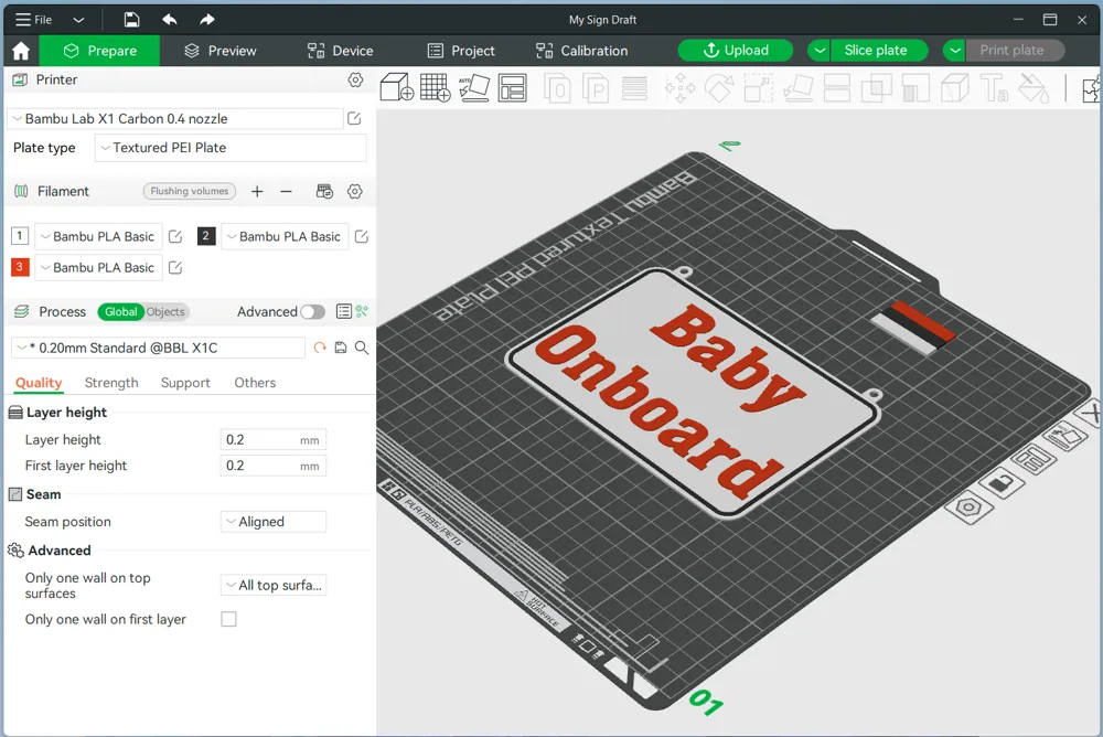 Baby Onboard sign by joeykelley3 - MakerWorld