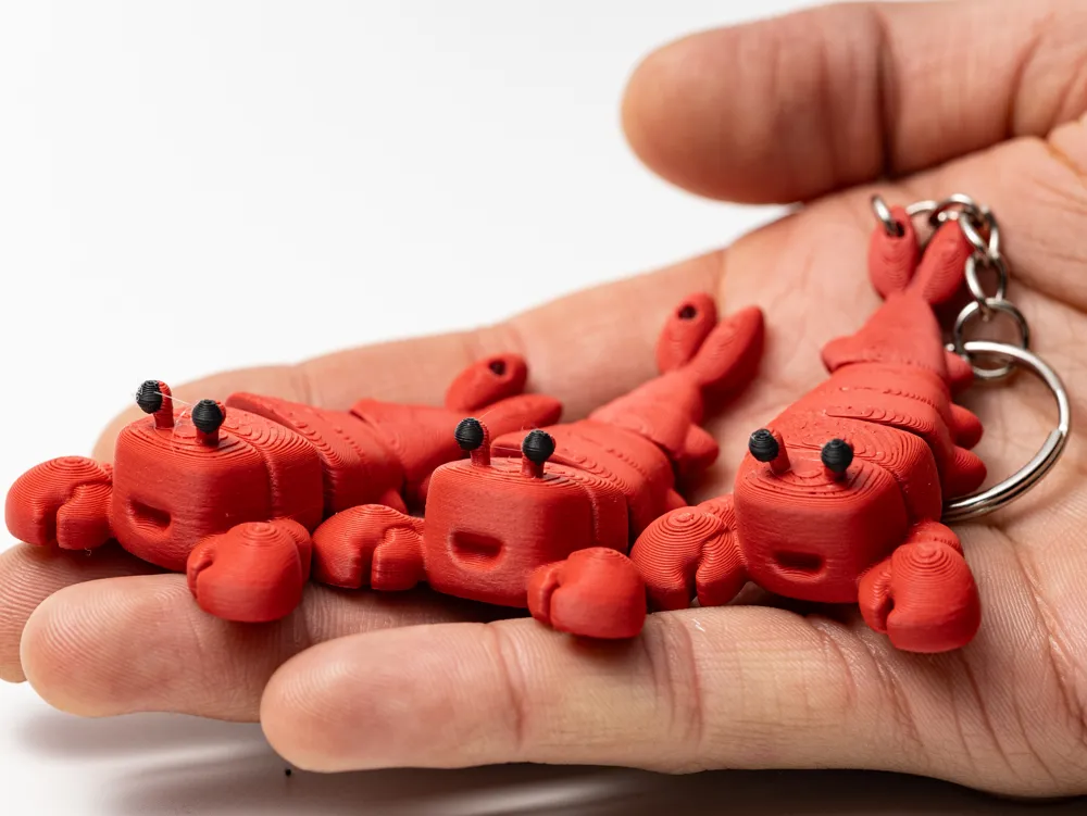Tiny Lobster - Articulated & Keychain - Free 3D Print Model - MakerWorld