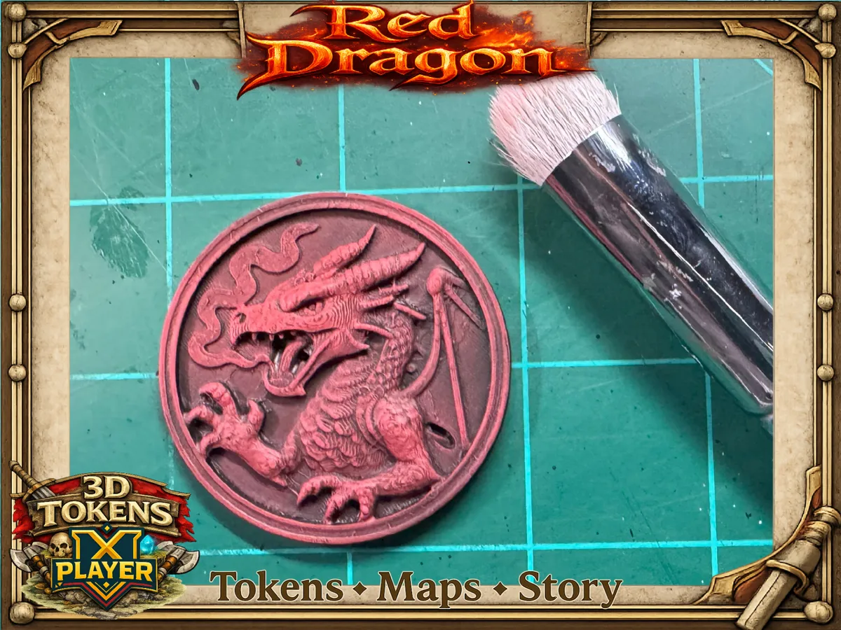 Red Dragon: 3D Tokens Prologue, DnD, D&D, PF ,mini - Free 3D Print ...