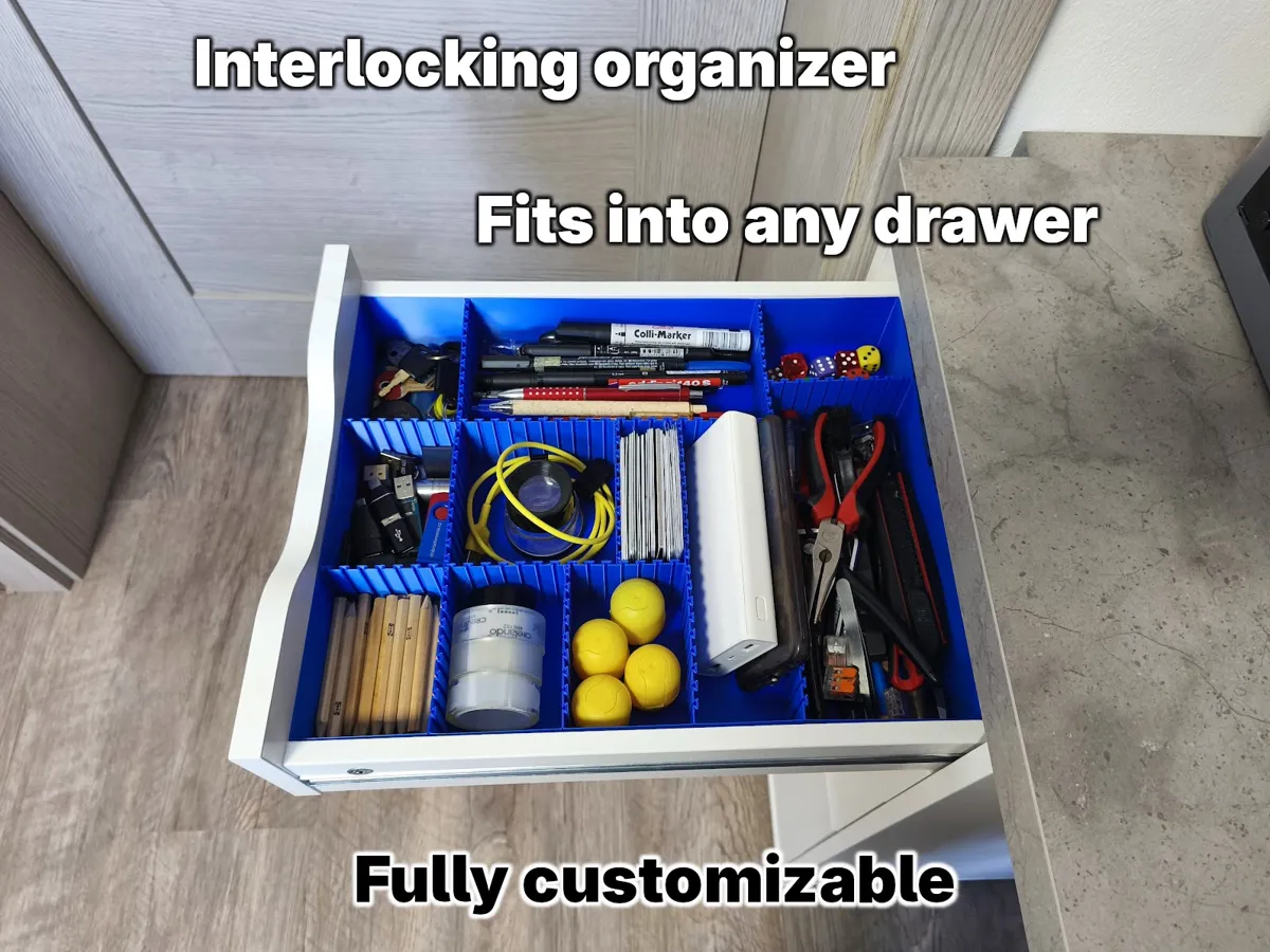 Parametric interlocking box / organizer - Free 3D Print Model - MakerWorld