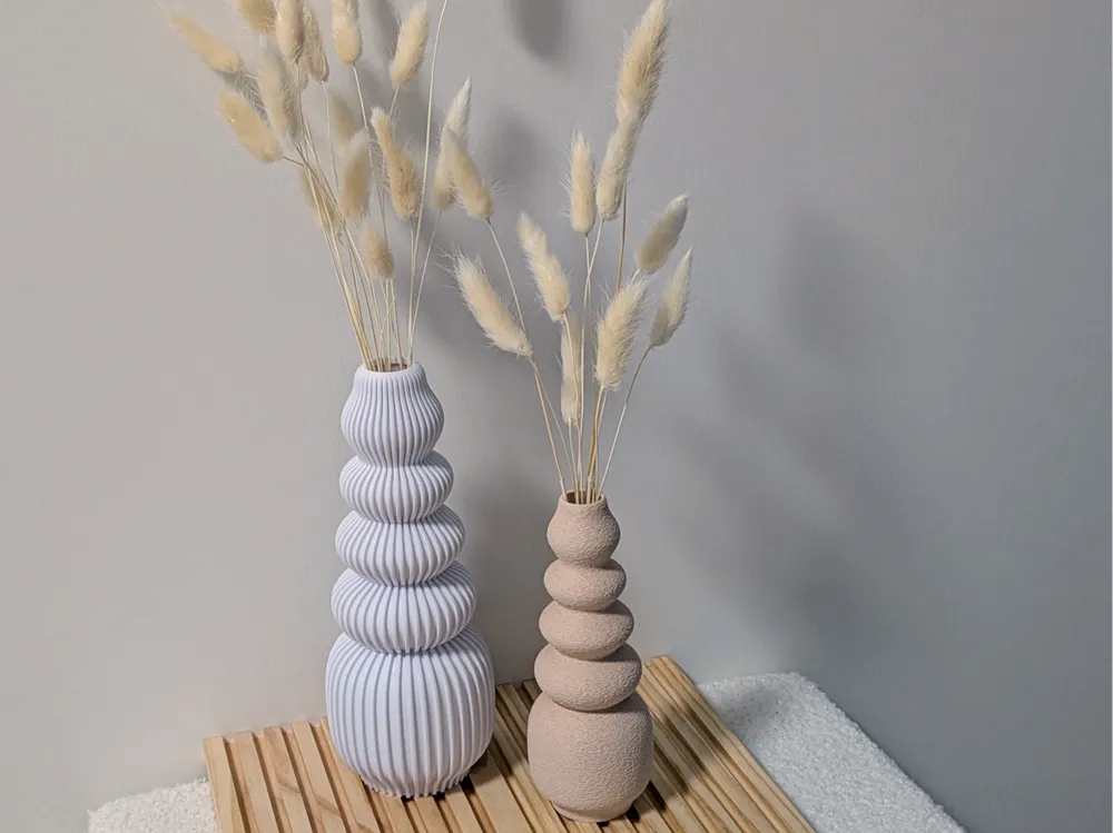 Ribbed & Textured Stacked Bobble Vases by lov3d MakerWorld: Download ...